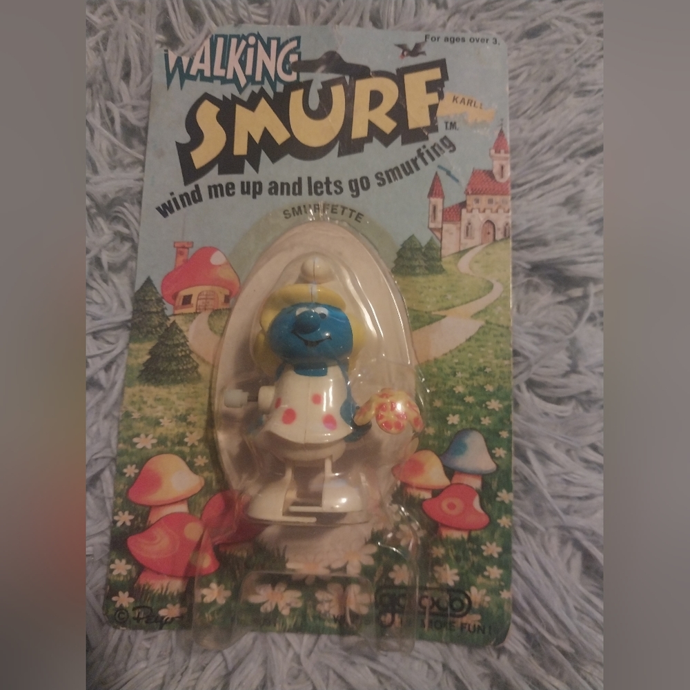 Vintage Smurfette Walking Smurf 80's - Gem